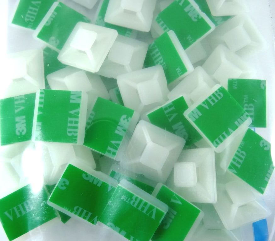 50 Fixador Auto Adesivo 3M Branco 19x19 mm Dupla Face de Alta Aderência 3M